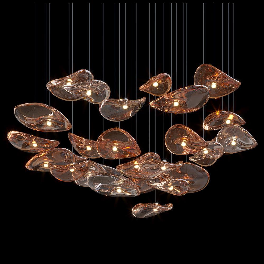 Dramatic Project Chandelier Amber Round Plates