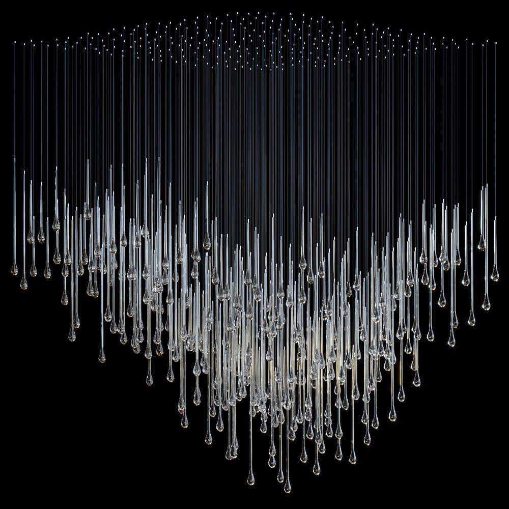 Contemporary Project Chandelier Infinity Crystal Glass Rain Drop
